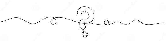 One Continuous Line Drawing of Question Mark. Question Mark Isolated ...
