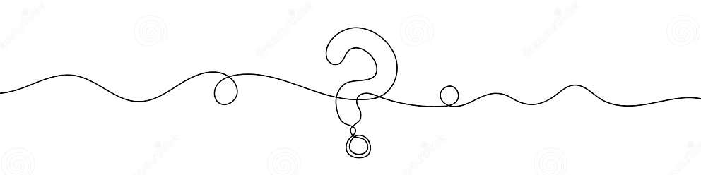 One Continuous Line Drawing of Question Mark. Question Mark Isolated ...
