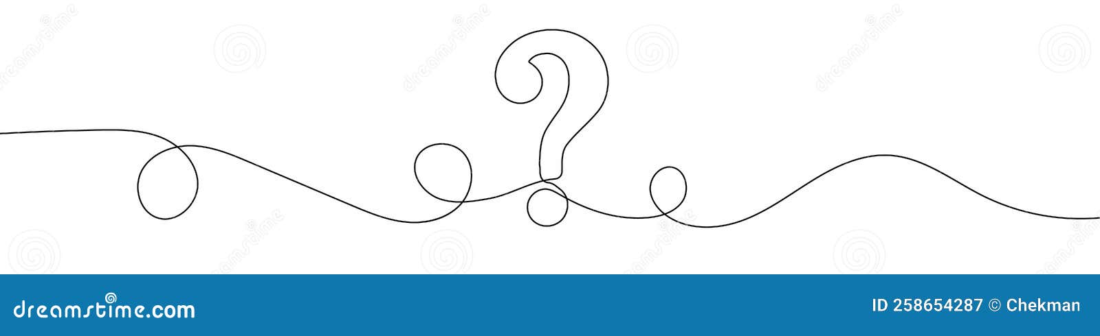 One Continuous Line Drawing of Question Mark. Question Mark Isolated ...