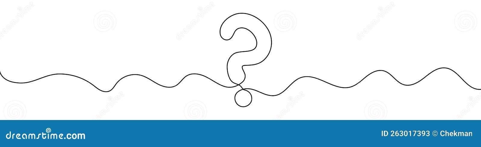 One Continuous Line Drawing of Question Mark. Question Mark Isolated ...