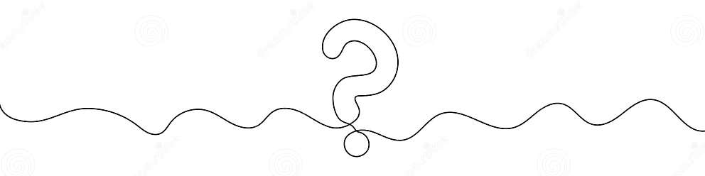 One Continuous Line Drawing of Question Mark. Question Mark Isolated ...