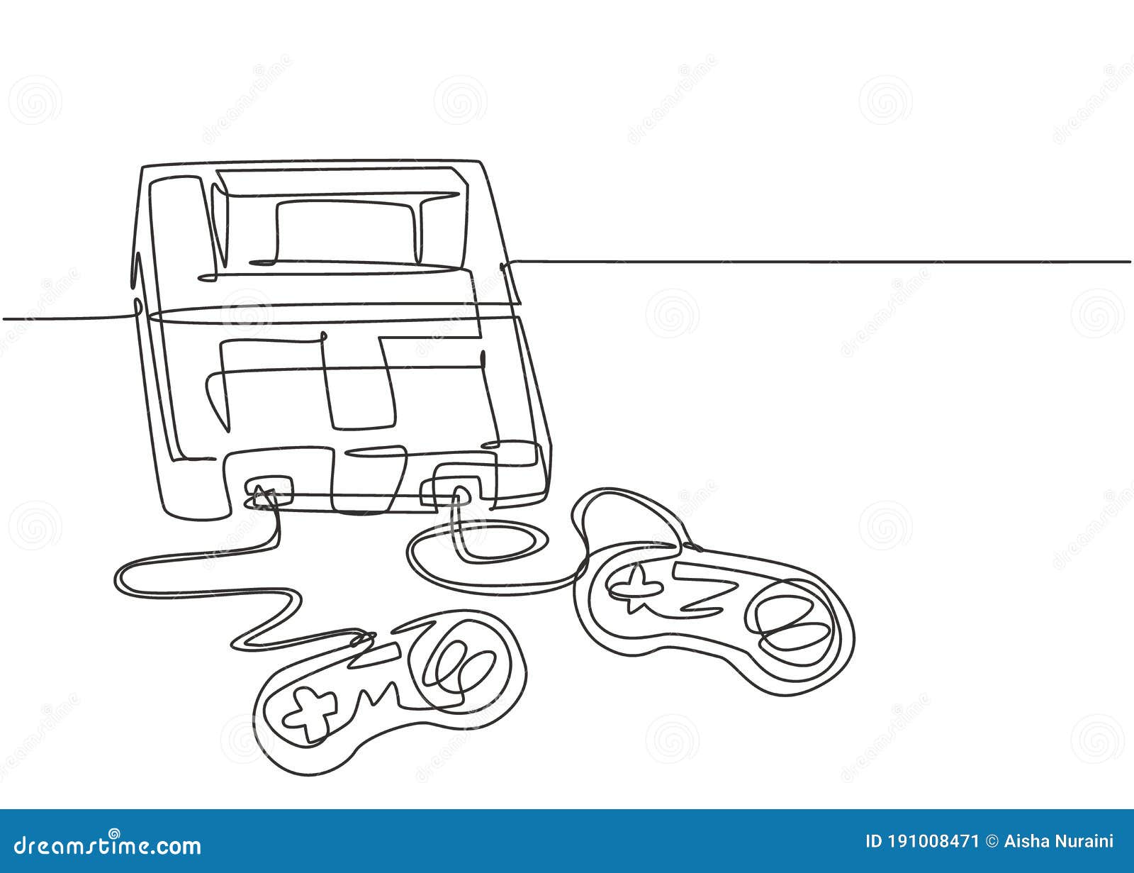 One Continuous Line Drawing of Retro Old Classic Arcade Video Game ...
