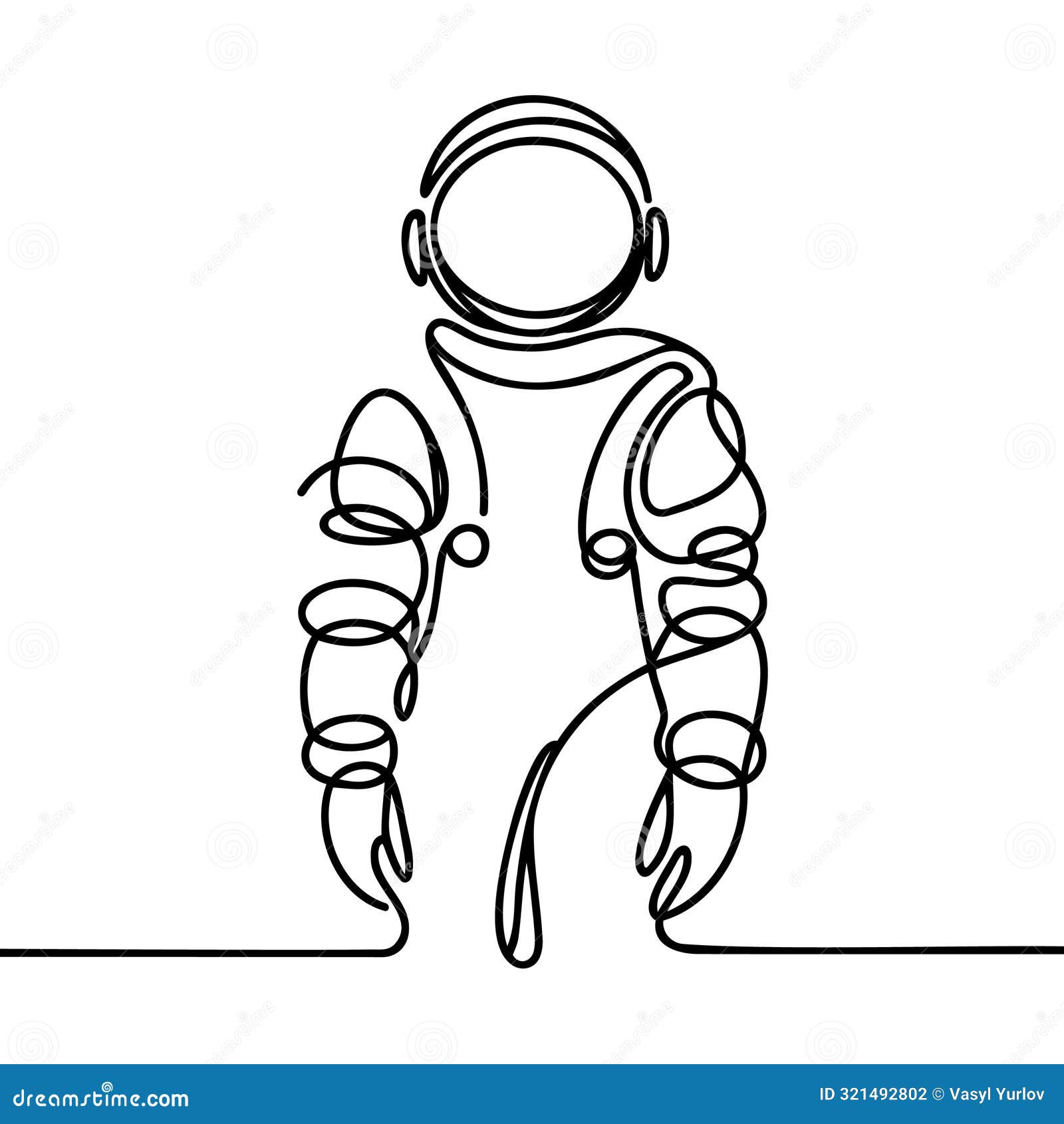 One Continuous Line Drawing of a Scientist Astronaut. Astronaut Space ...