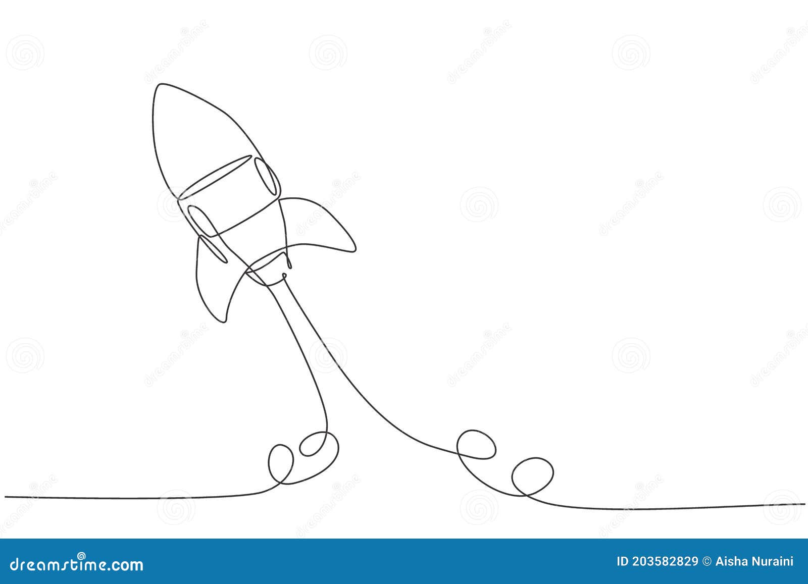 Continuous Line Drawing Rocket Stock Illustrations – 202 Continuous ...