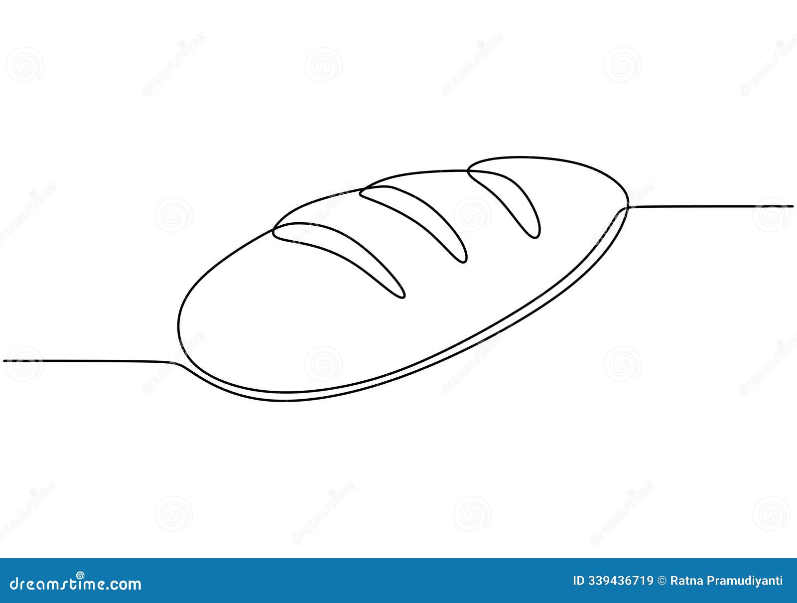 One Continuous Line Drawing of a Slice of Bread. Simple Design for ...