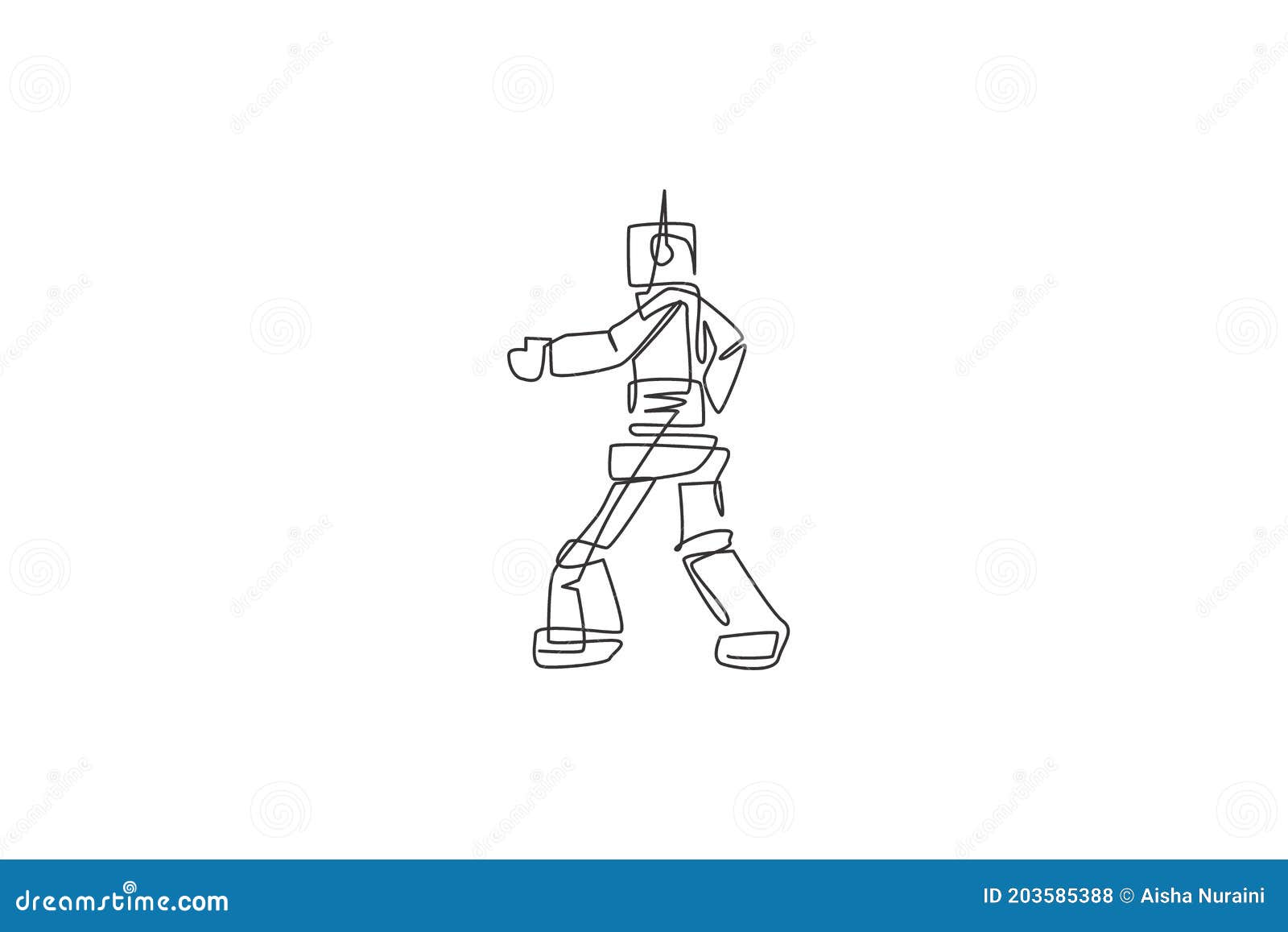 One Continuous Line Drawing of Smart Robot, Artificial Intelligence ...