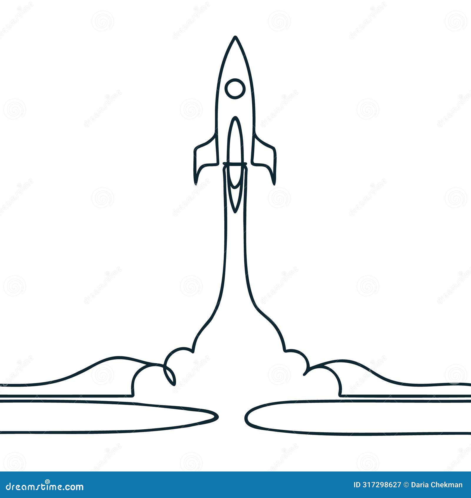 One Continuous Line Drawing of Spacecraft. Vector Illustration. Stock ...