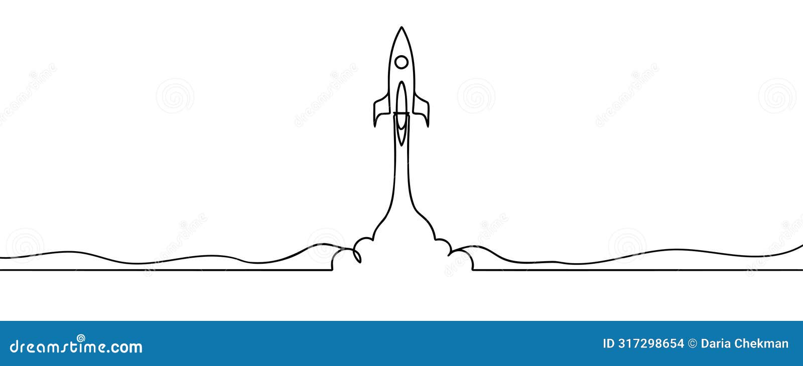 One Continuous Line Drawing of Spacecraft. Vector Illustration. Stock ...