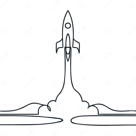 One Continuous Line Drawing of Spacecraft. Vector Illustration Stock ...