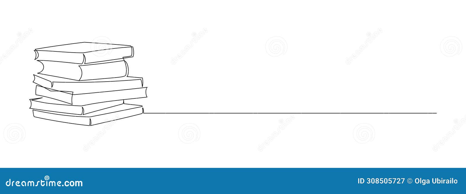 One Continuous Line Drawing of Stack Books. Education in School and ...