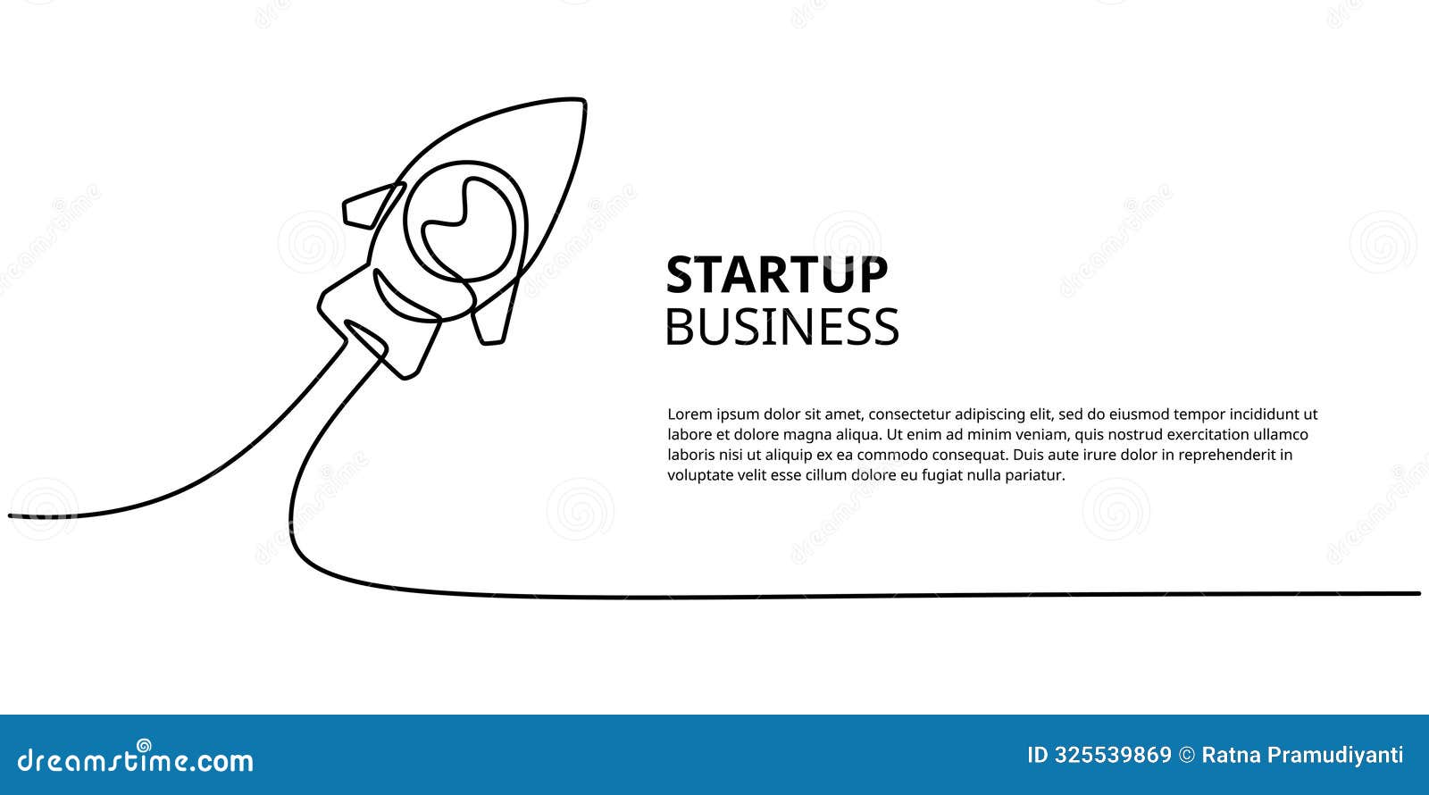 One Continuous Line Drawing of Start Up Business Rocket Launch Stock ...