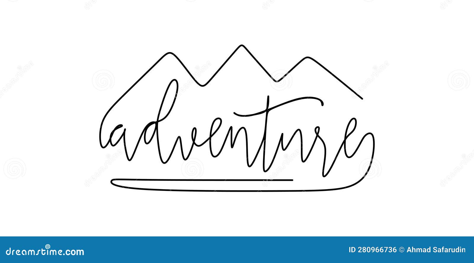 Adventure Word Or Text Handwritten With Elegant Cursive Calligraphic ...
