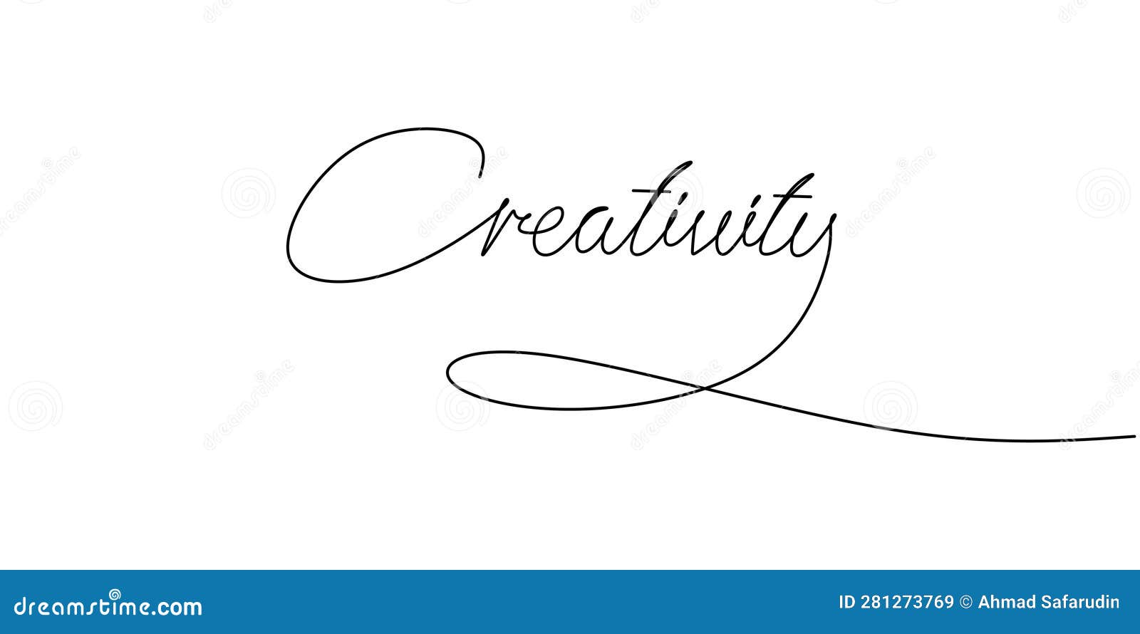 One Continuous Line Drawing Typography Line Art of Creativity Word ...