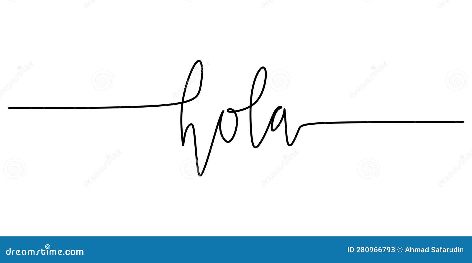 One Continuous Line Drawing Typography Line Art of Hola Word Writing ...
