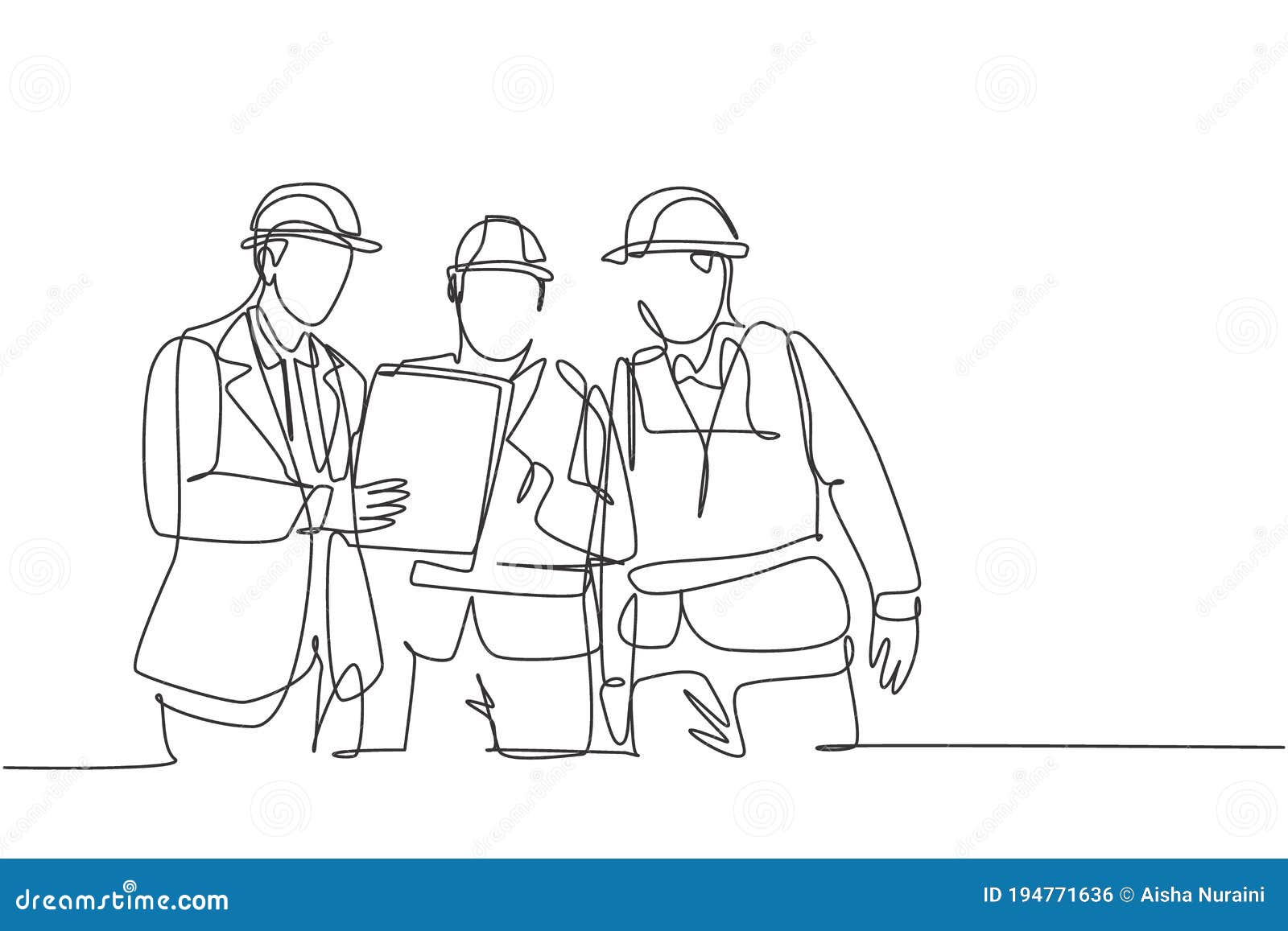 Builders Building House. Construction Worker Carpenters, Men Build Wood ...