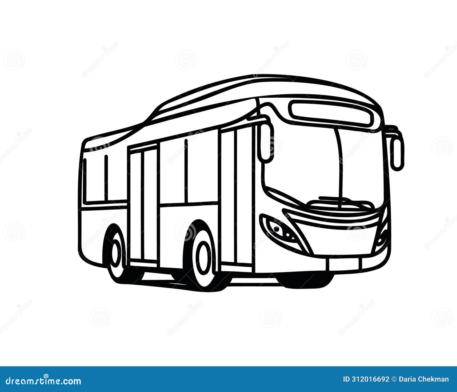 One Continuous Line Draws a Bus Stock Illustration - Illustration of ...