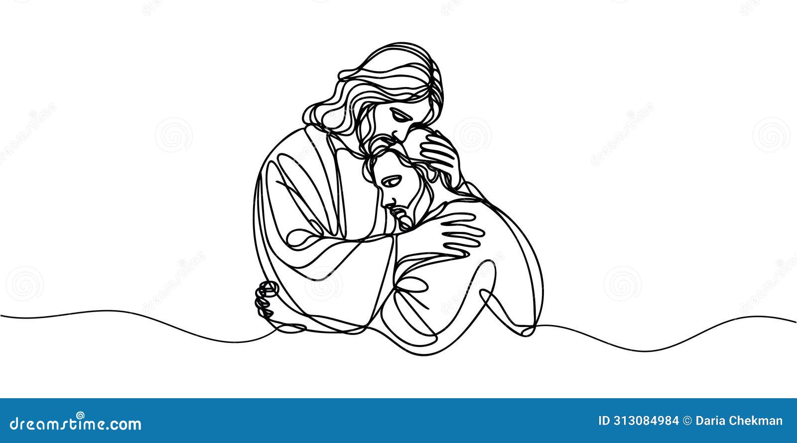 One Continuous Line Draws Jesus Hugging a Sinner Stock Vector ... One Continuous Line Draws Jesus Hugging a Sinner Stock Vector ...