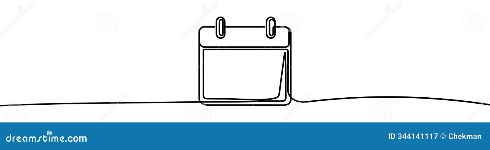 One Continuous Line Illustration of a Calendar. Line Art of Calendar ...