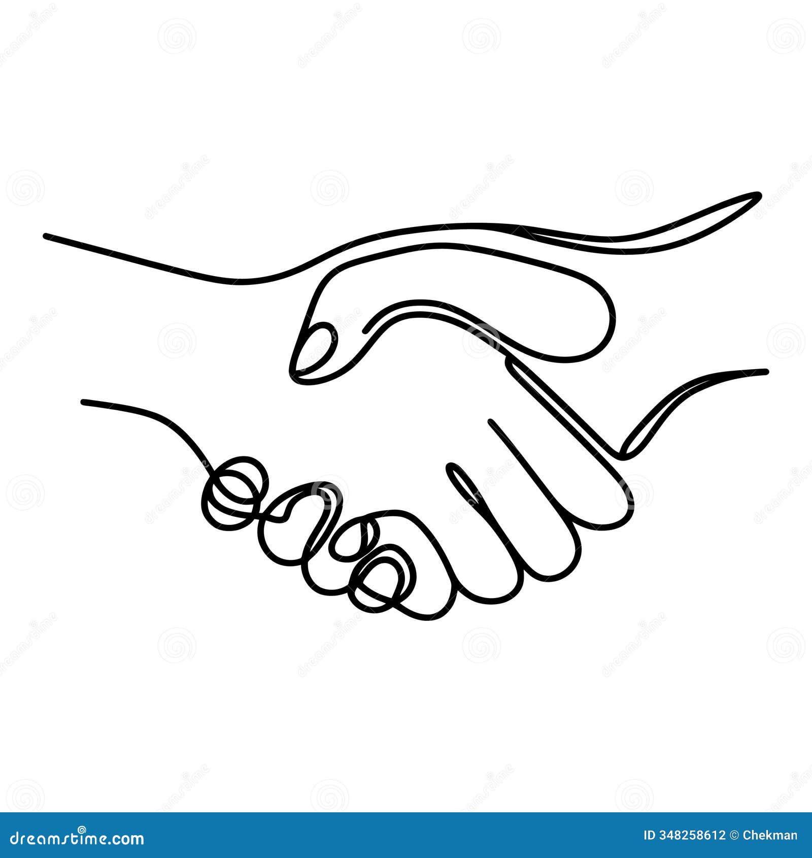 One Continuous Line Illustration of a Handshake. Line Art of a ...