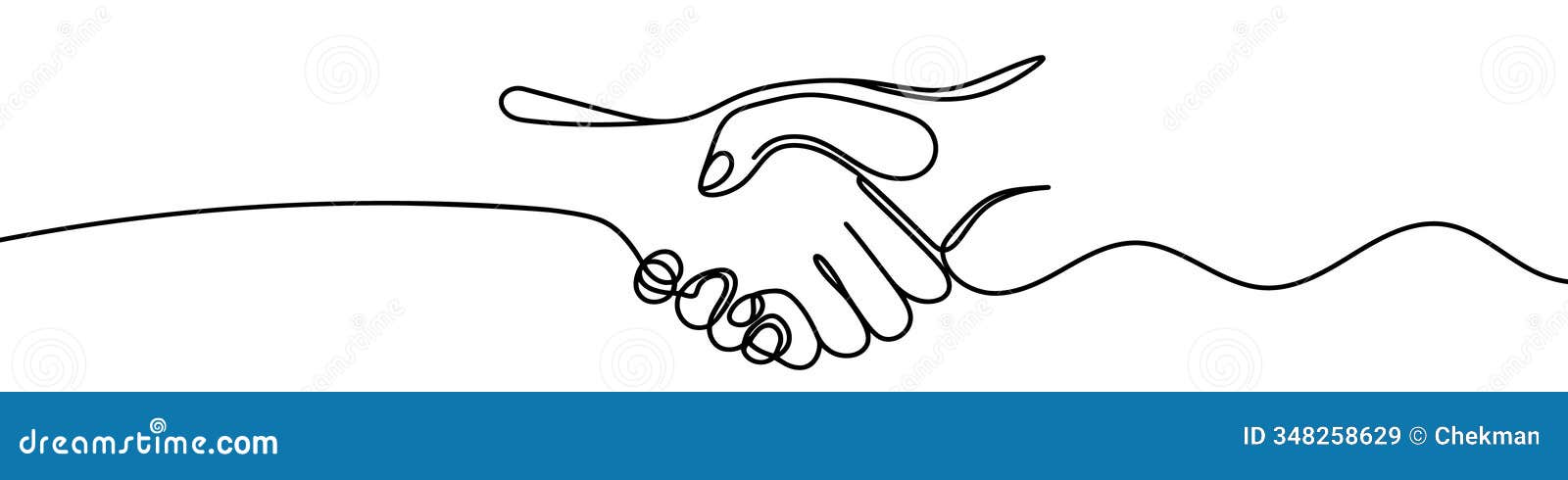 One Continuous Line Illustration of a Handshake. Line Art of a ...