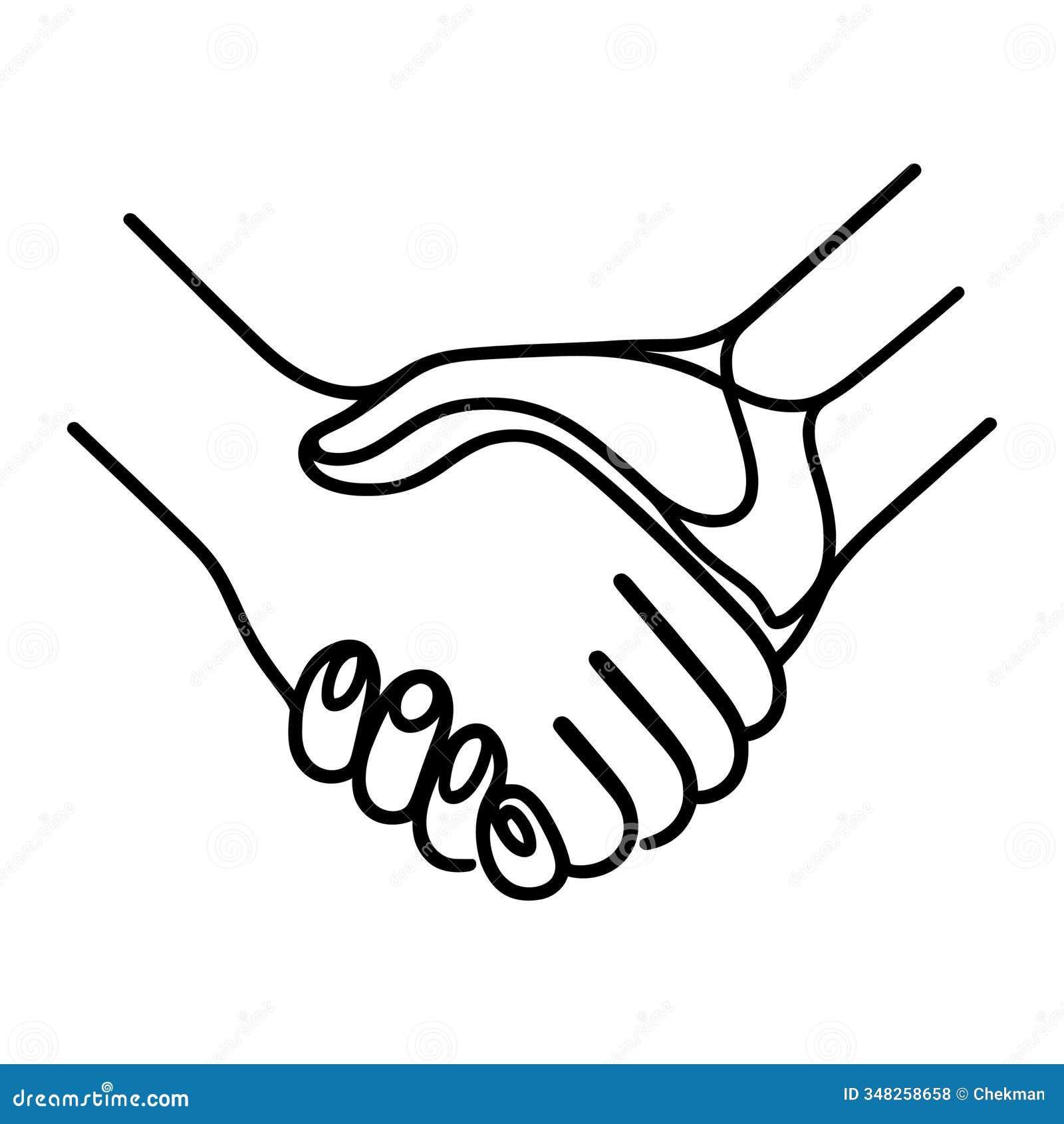 One Continuous Line Illustration of a Handshake. Line Art of a ...