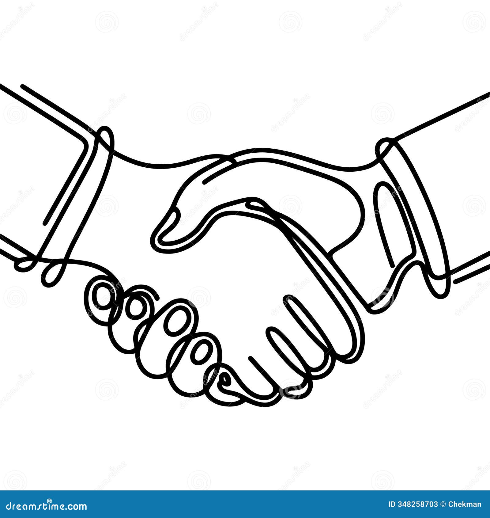 One Continuous Line Illustration of a Handshake. Line Art of a ...