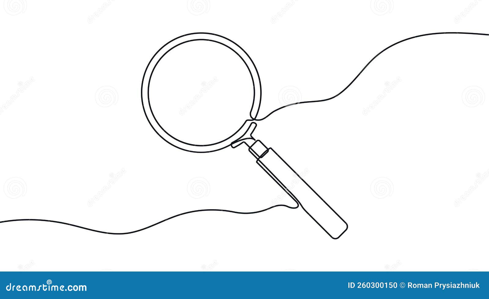 Loupe In Continuous Line Drawing Style. Line Art Of Magnifying Glass ...