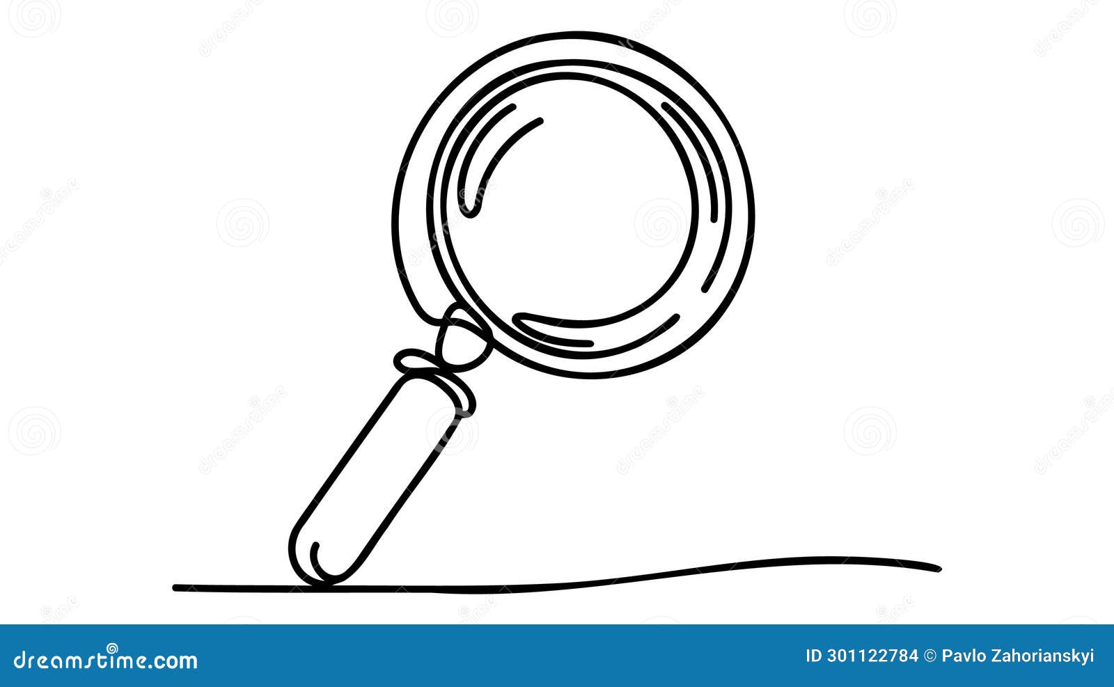 One Continuous Line Illustration of Magnifying Glass. Continuous Line ...