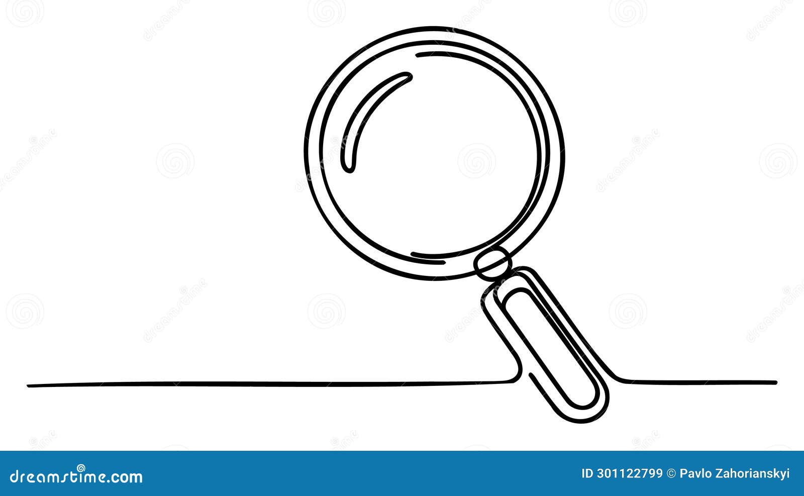 One Continuous Line Illustration of Magnifying Glass. Continuous Line ...