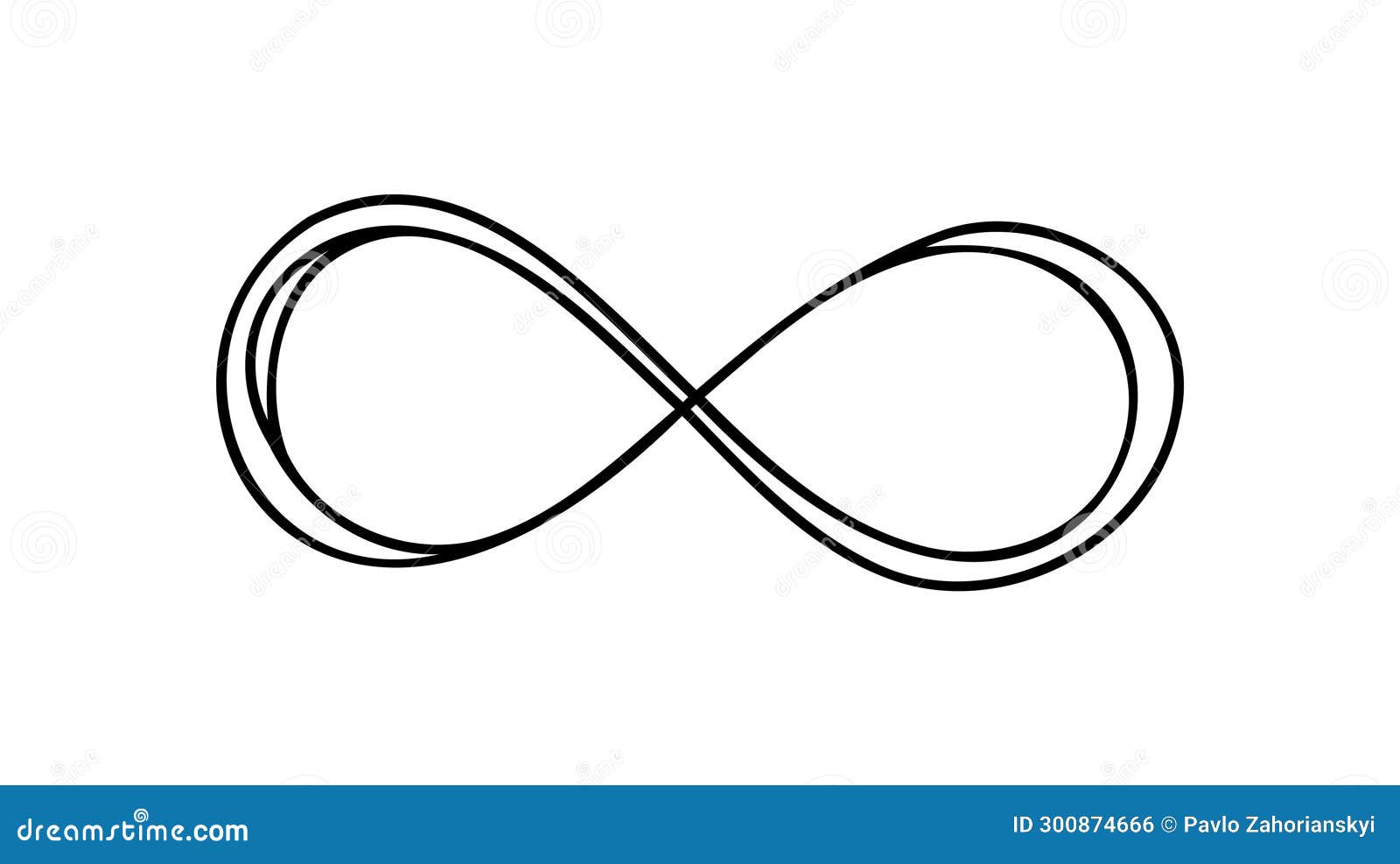 One Continuous Line of Infinity Symbol. Doodle Vector Illustration ...