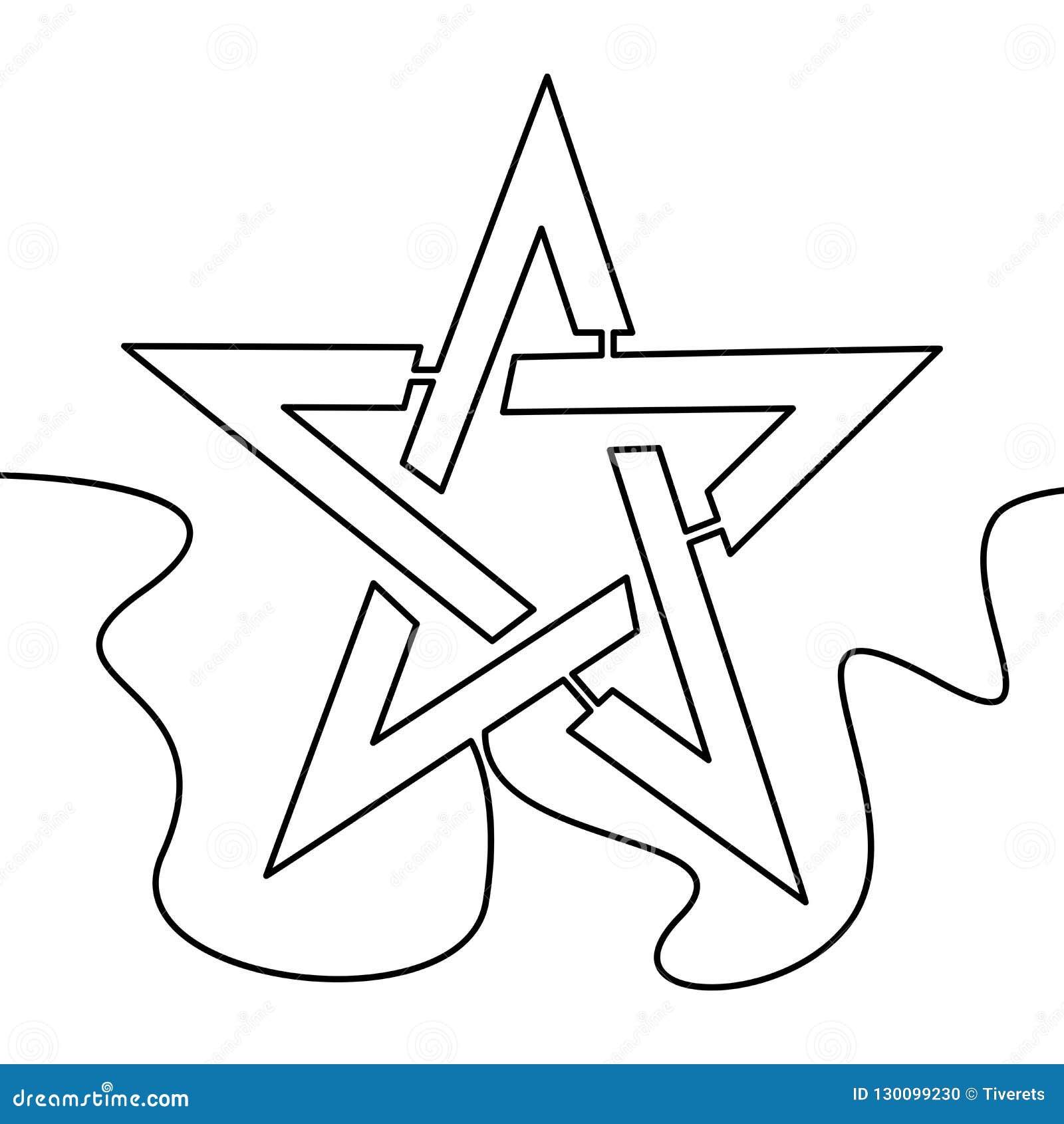 One Continuous Line Star Icon Vector Concept Stock Vector ...