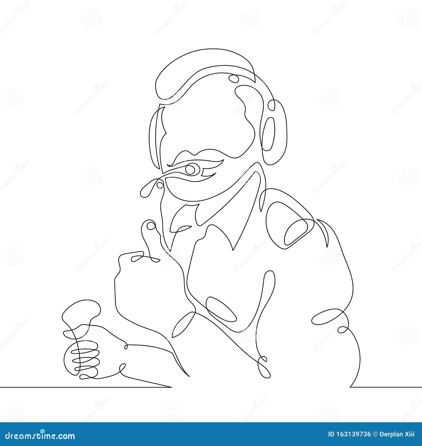 Airline Pilot at the Controls Stock Vector - Illustration of linear ...