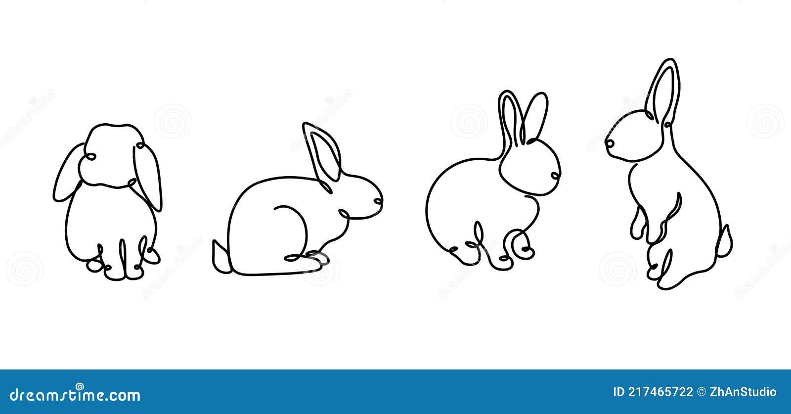 One Continuous Single Drawn Line Art Doodle Easter, Hare, Rabbit One ...