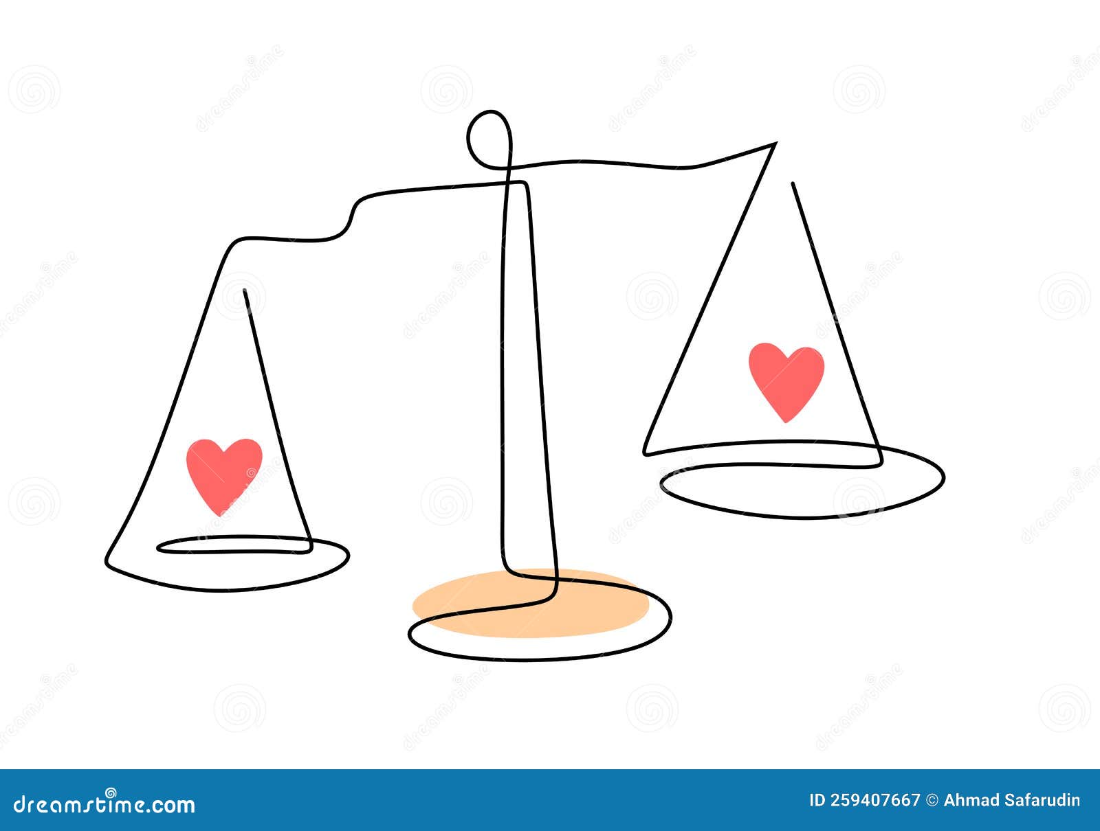 One Continuous Single Line Balance of Justice Isolated on White ...