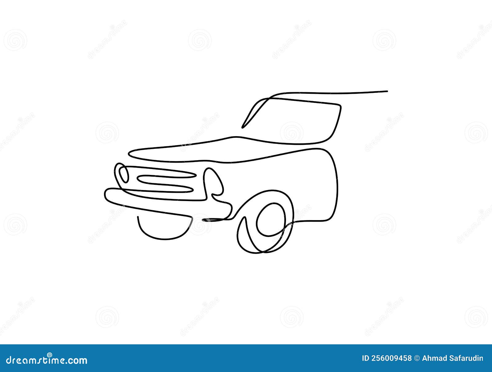 One Continuous Single Line of Car for Transportation Theme Isolated on ...