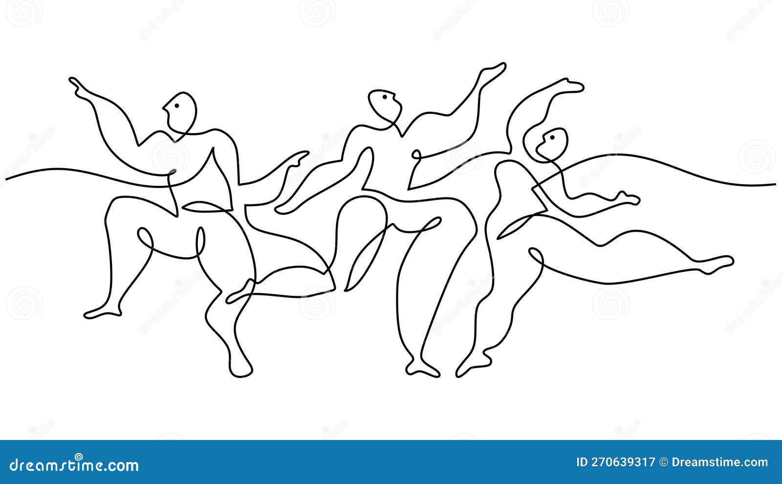 One Continuous Single Line Drawing of Dancing People Picasso Stock ...