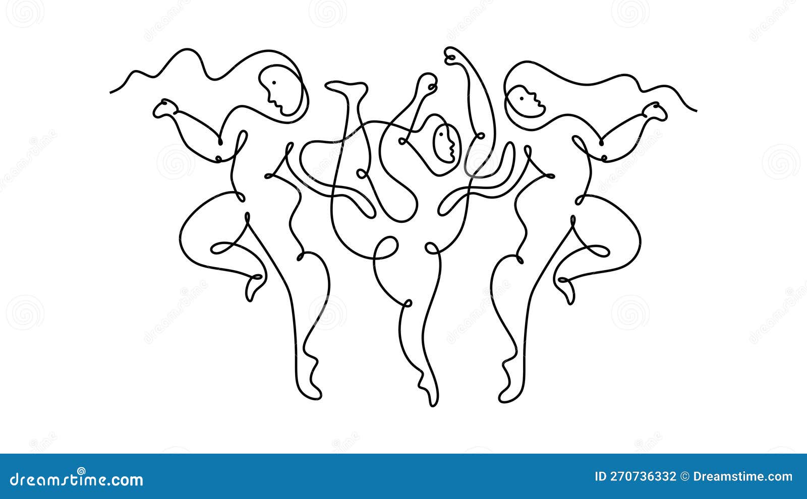 One Continuous Single Line Drawing of Dancing People Picasso Stock ...
