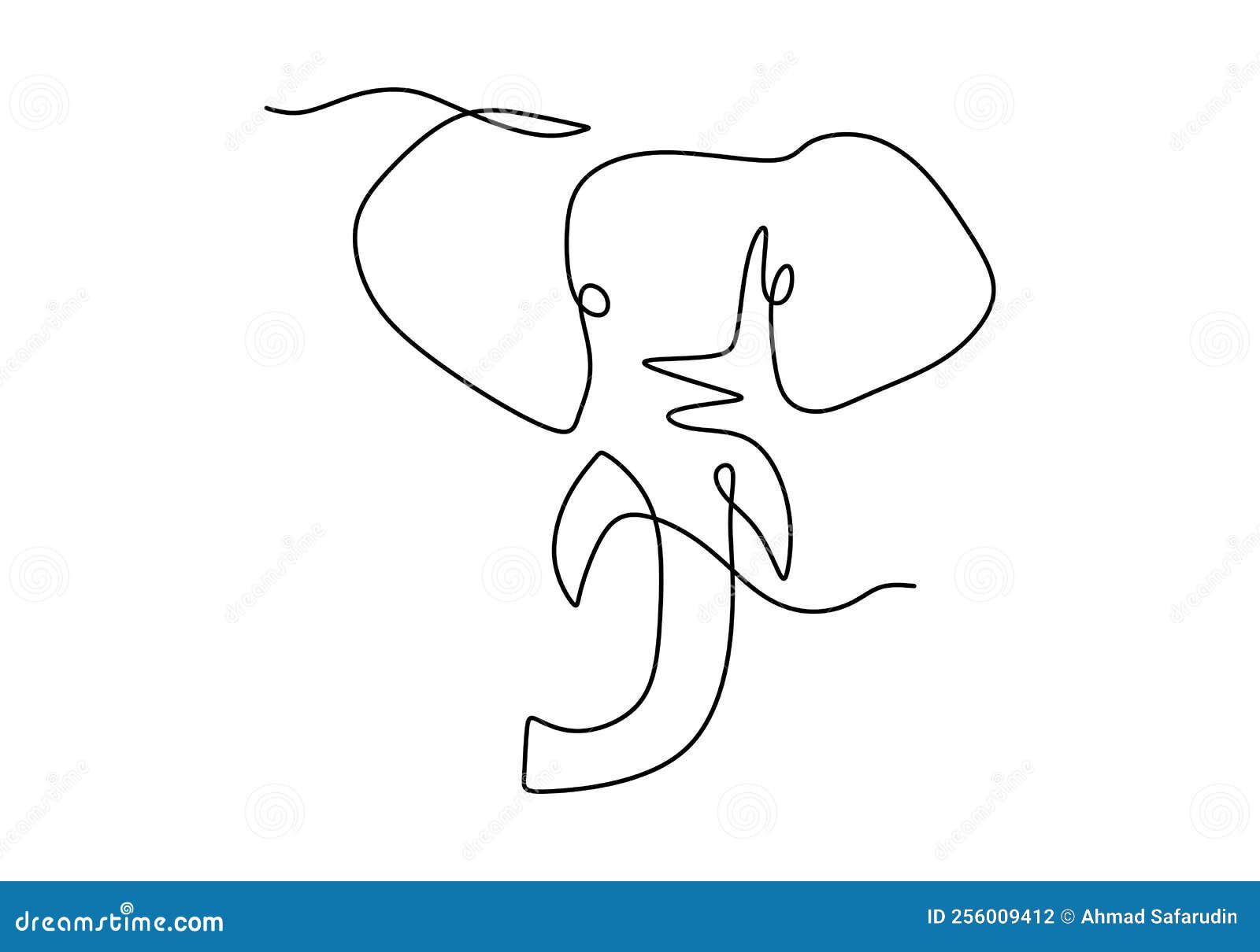 One Continuous Single Line of Elephant Head for World Elephant Day ...