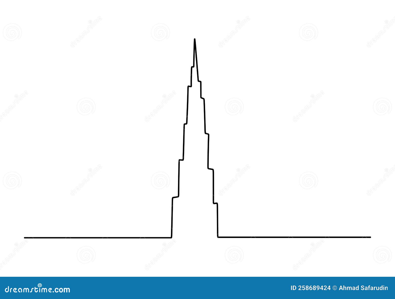 One Continuous Single Line Of Establishing Exteriors Tower Isolated On ...