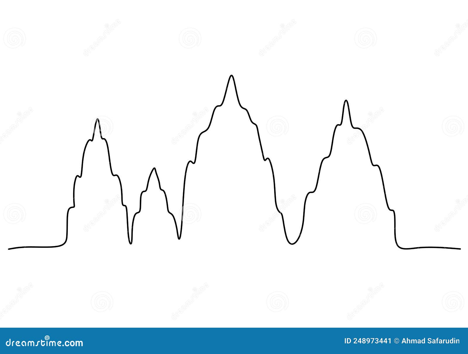 One Continuous Single Line of Four Temples Isolated on White Background ... One Continuous Single Line of Four Temples Isolated on White Background ...