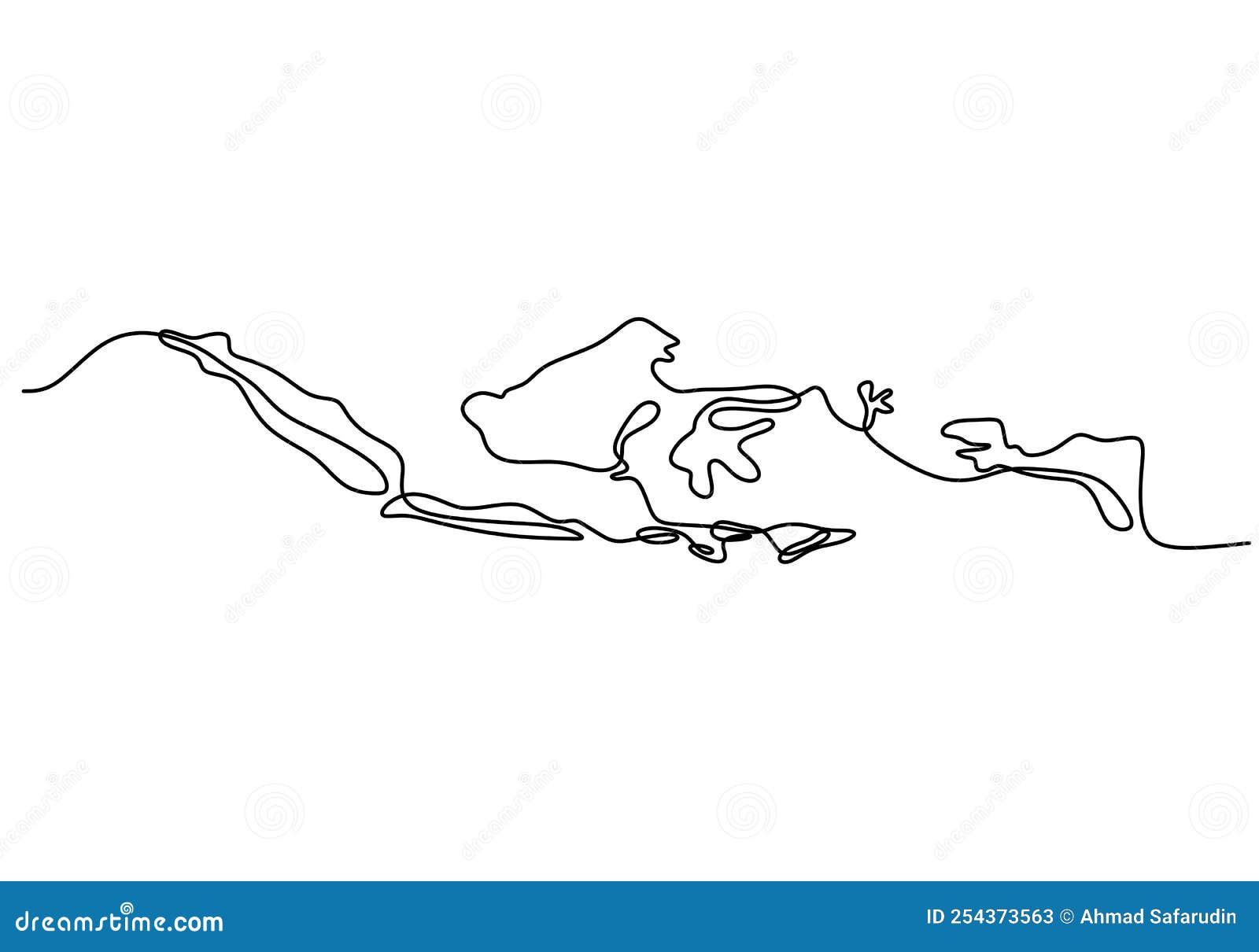One Continuous Single Line Hand Drawing of Indonesia Islands Isolated ...