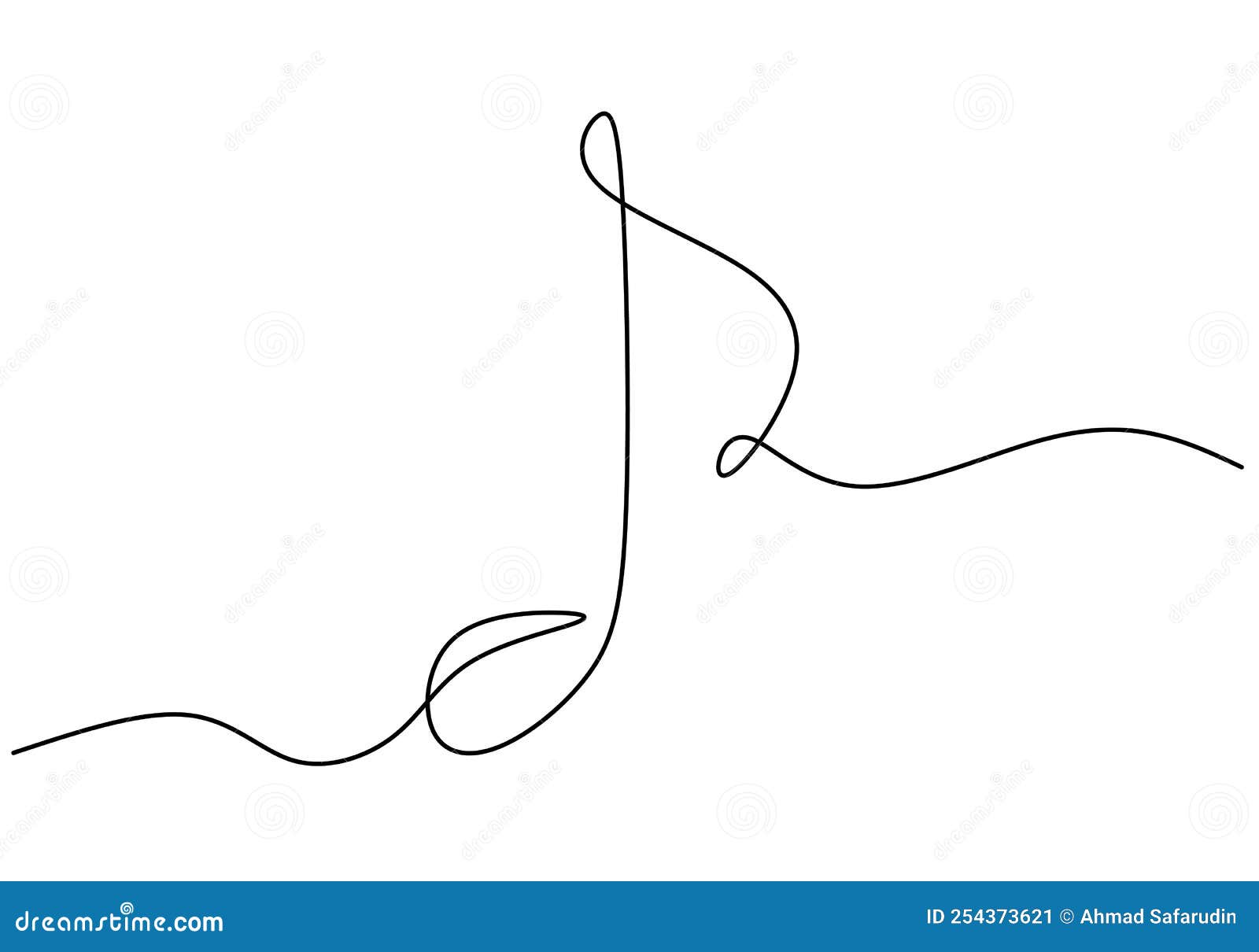One Continuous Single Line Hand Drawing of Music Symbol Isolated on ...