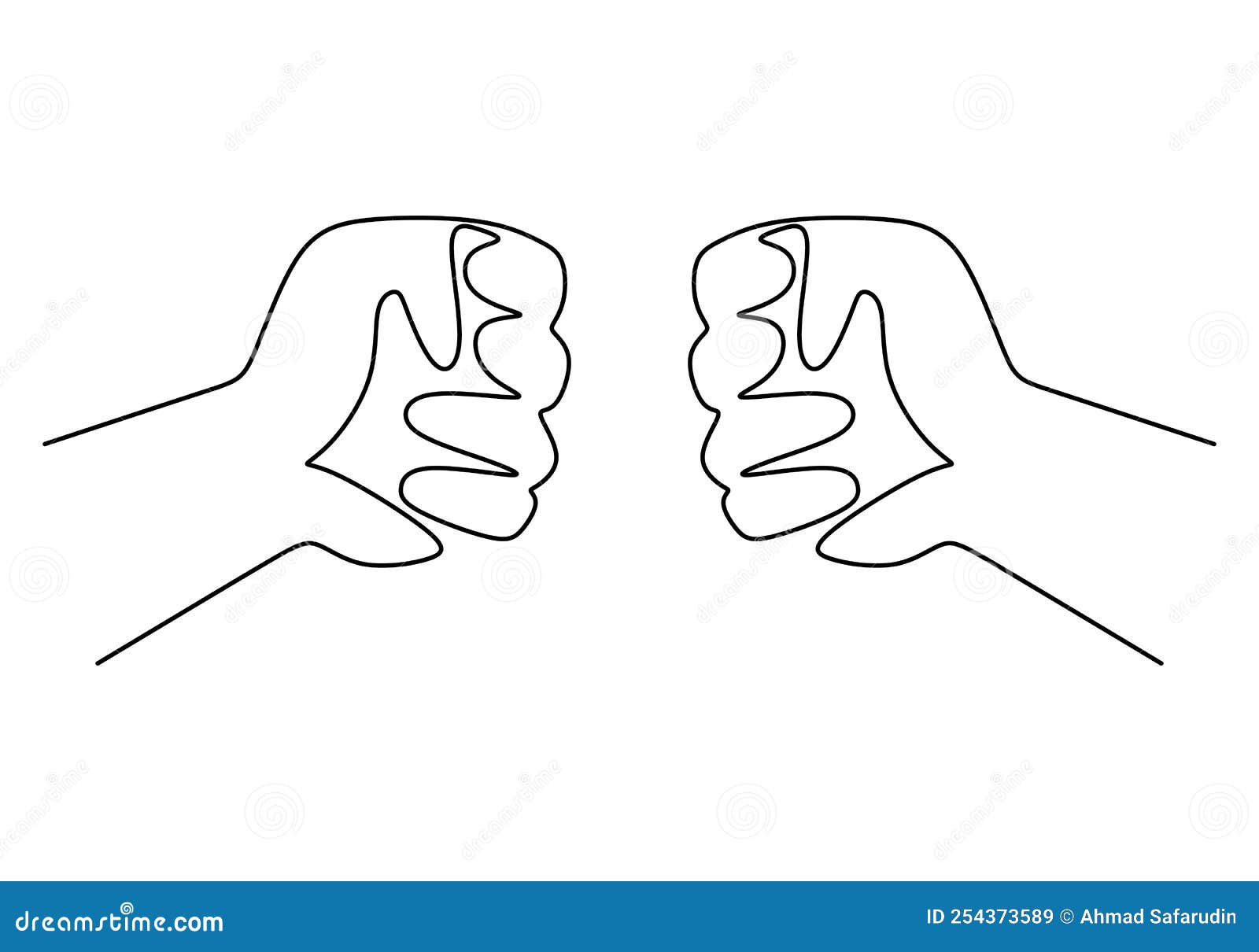 One Continuous Single Line Hand Drawing of Hand Punch Isolated on White ...