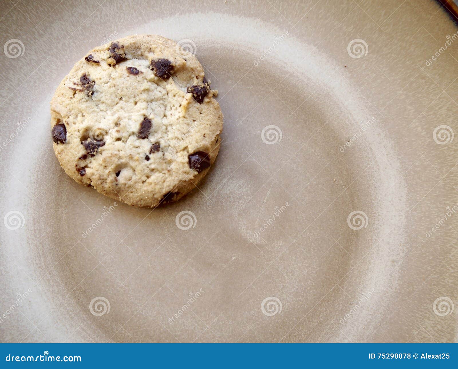 One cookie on a plate stock photo. Image of group, plate - 75290078