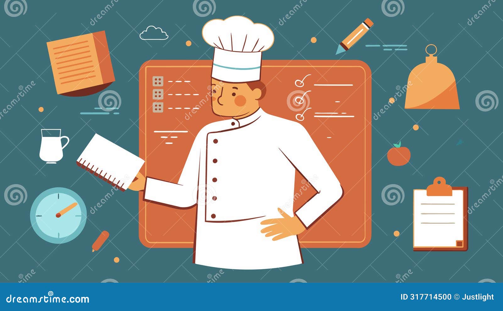 In One Corner of a Culinary Sketchbook a Chef Sketches Out a Rough Plan ...