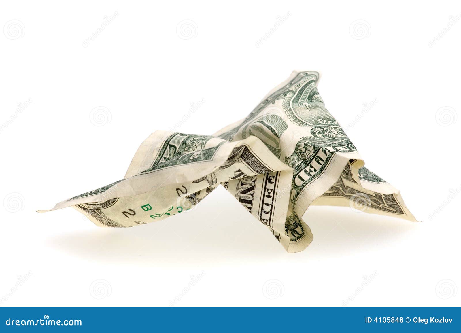 One Crumpled US Dollar Bill Stock Photo - Image of united, america: 4105848