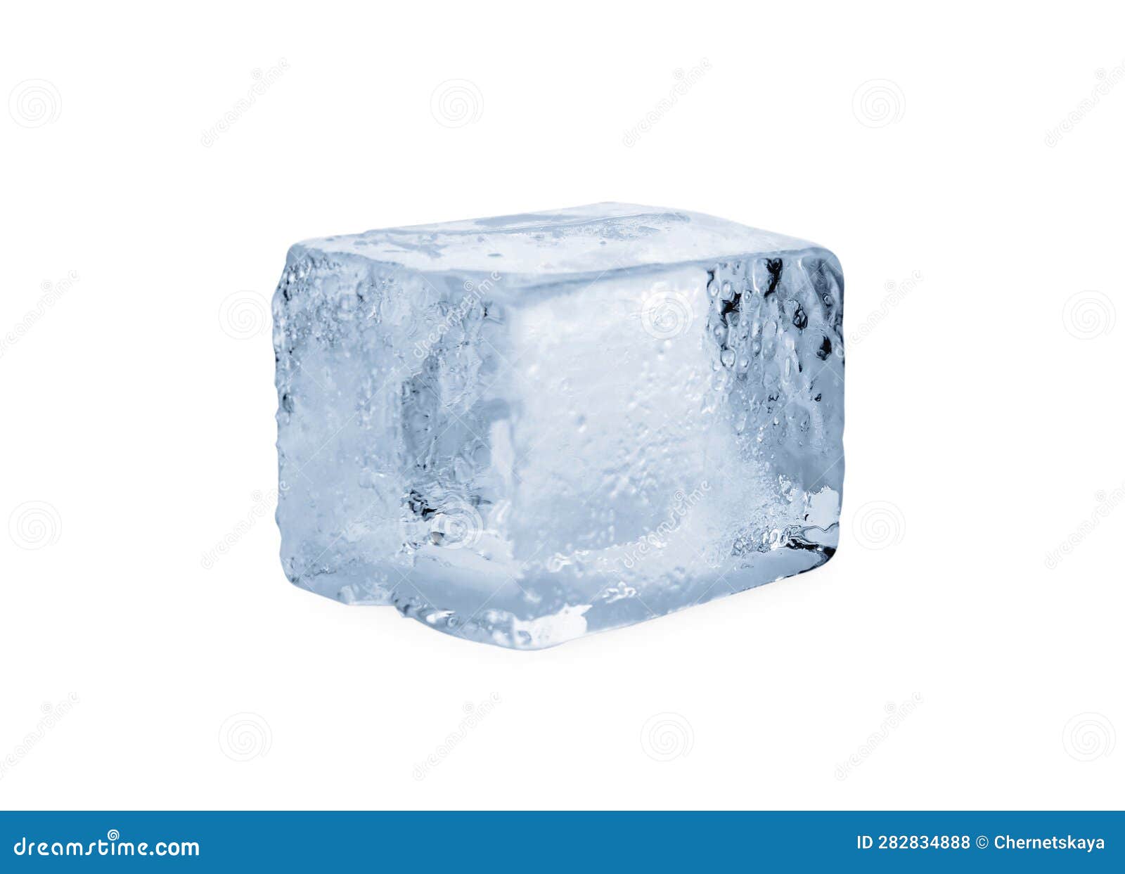 One Crystal Clear Ice Cube Isolated on White Stock Photo - Image of ...