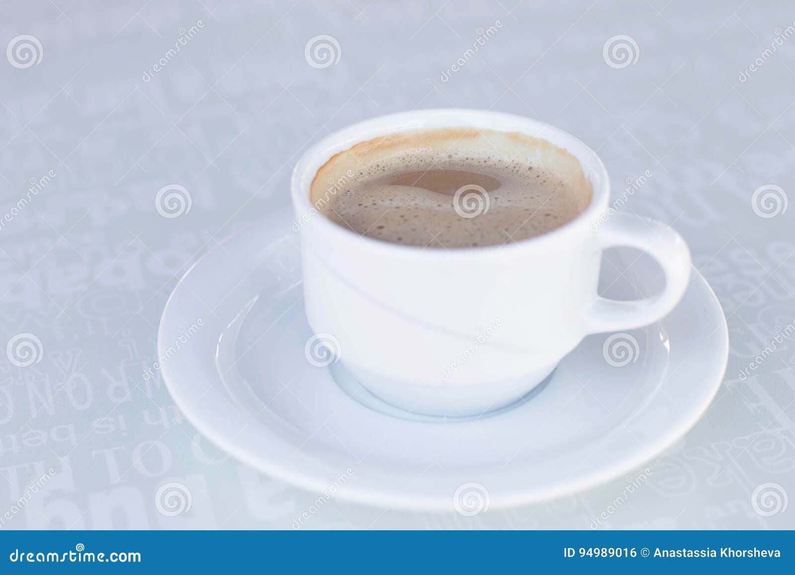 One Cup of Coffee on the Plate on the Table Stock Photo - Image of ...