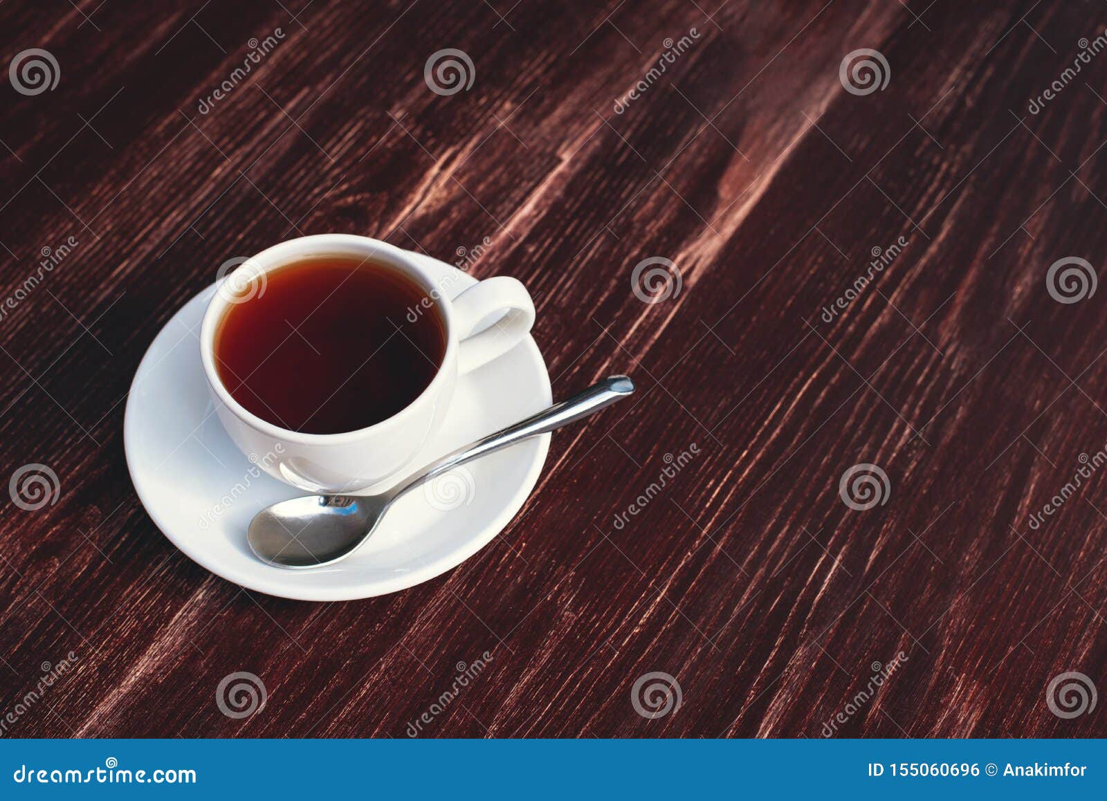 One Cup of Tea on a Wooden Table Stock Photo - Image of object, cafe ...
