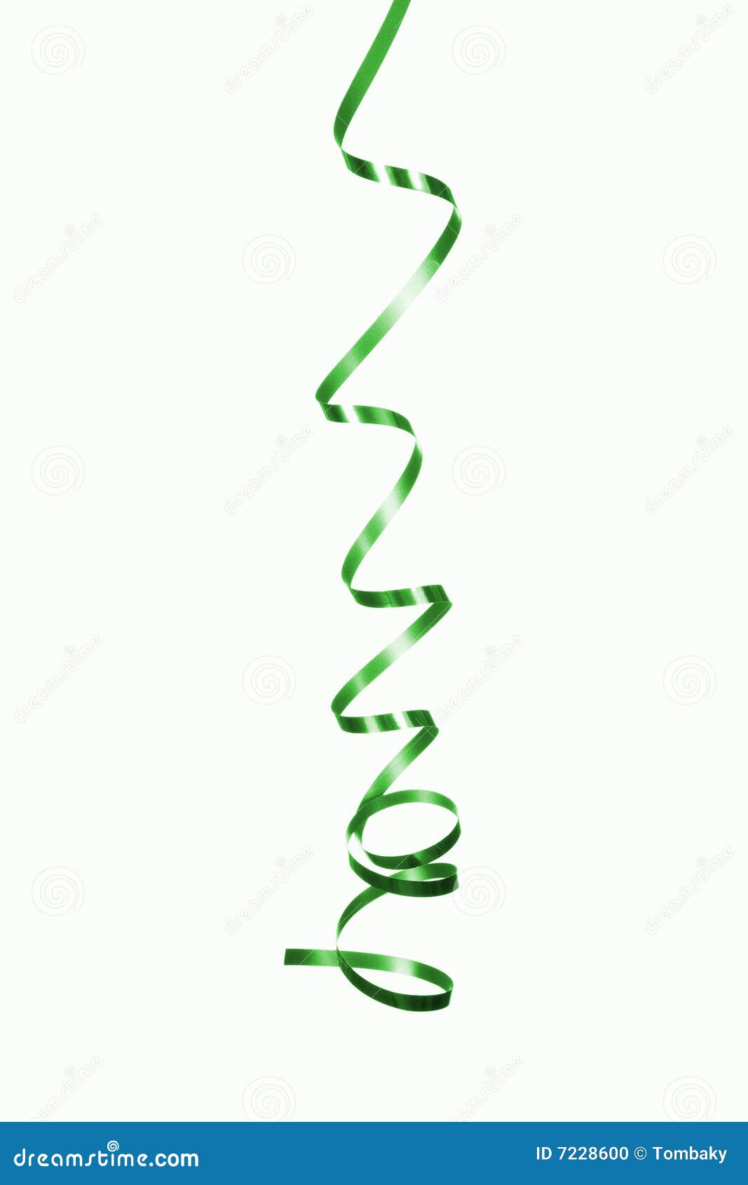 One curly green ribbon stock photo. Image of greetings - 7228600